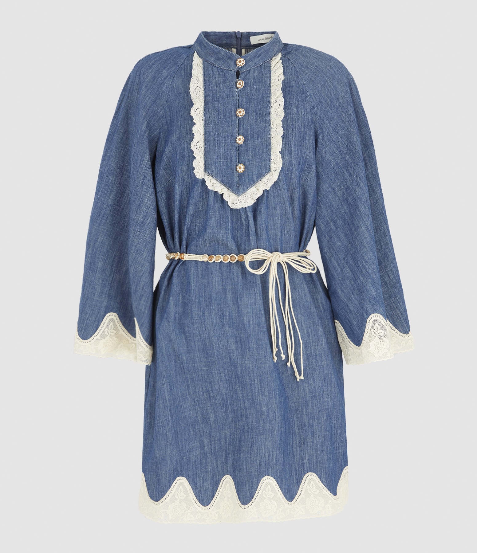 ZIMMERMANN - Robe Awaken Denim Mini Dress Railway Blue